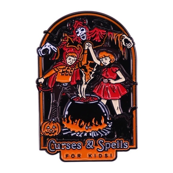 Jewelry | Curses And Spells For Kids Creepy Halloween Enamel Pin | Poshmark